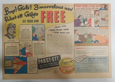 Pabst-ett Cheese Spread Ad: Boys & Girls Premiums ! 1930's Size: 11 x ...