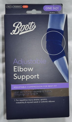 BOOTS ADJUSTABLE ELBOW SUPPORT COMPRESSION FOR RSI FIRM ONE SIZE LEFT ...
