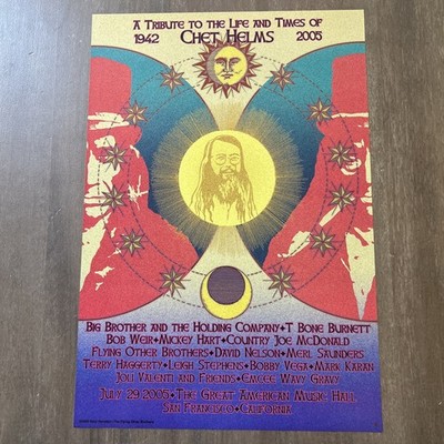 Chet Helms Tribute Original 13x19 Concert Poster Gary Houston Designed ...