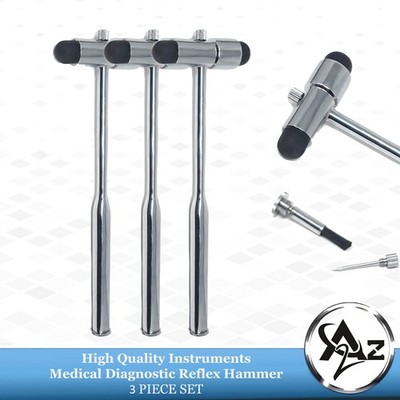 3 Buck Reflex Hammer W/ Needle &Brush Neurological Medical Diagnostic ...