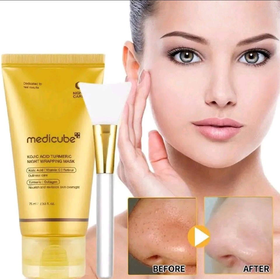 Medicube Turmeric Collagen Face Mask Overnight Peel Off Wrapping Facial ...