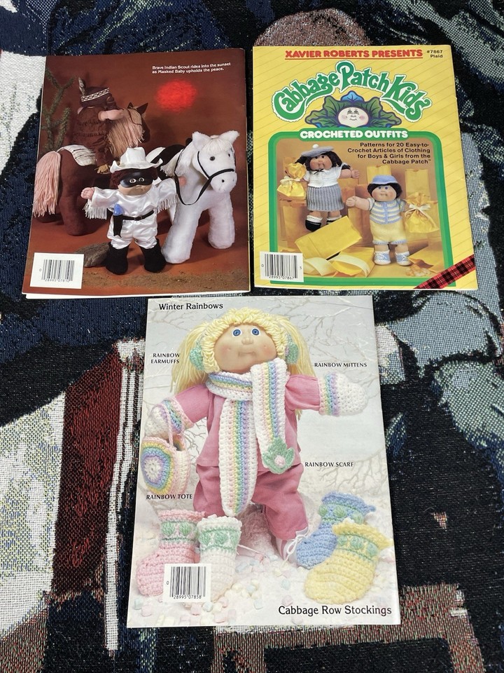 VTG Cabbage Patch Kids Craft Books Lot Of 3 Knitting Sewing Patterns ...