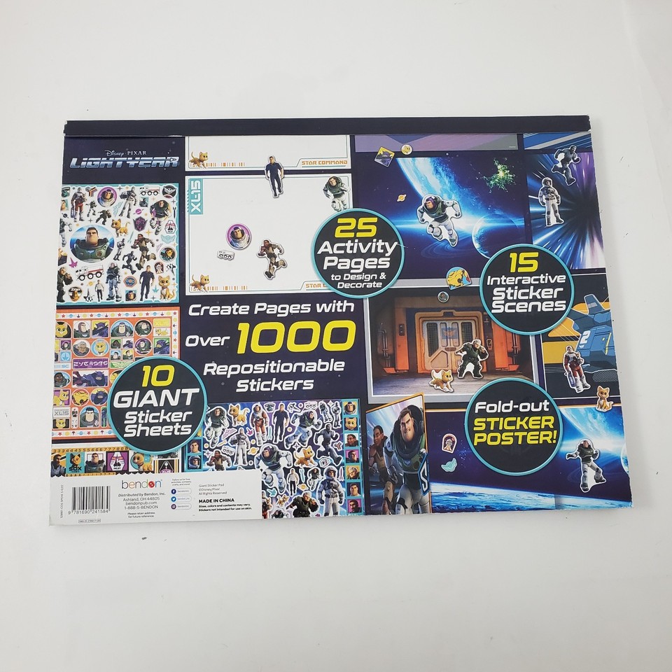 Giant Sticker Activity Pad OVER 1000 Stickers Toy Story Buzz Lightyear ...