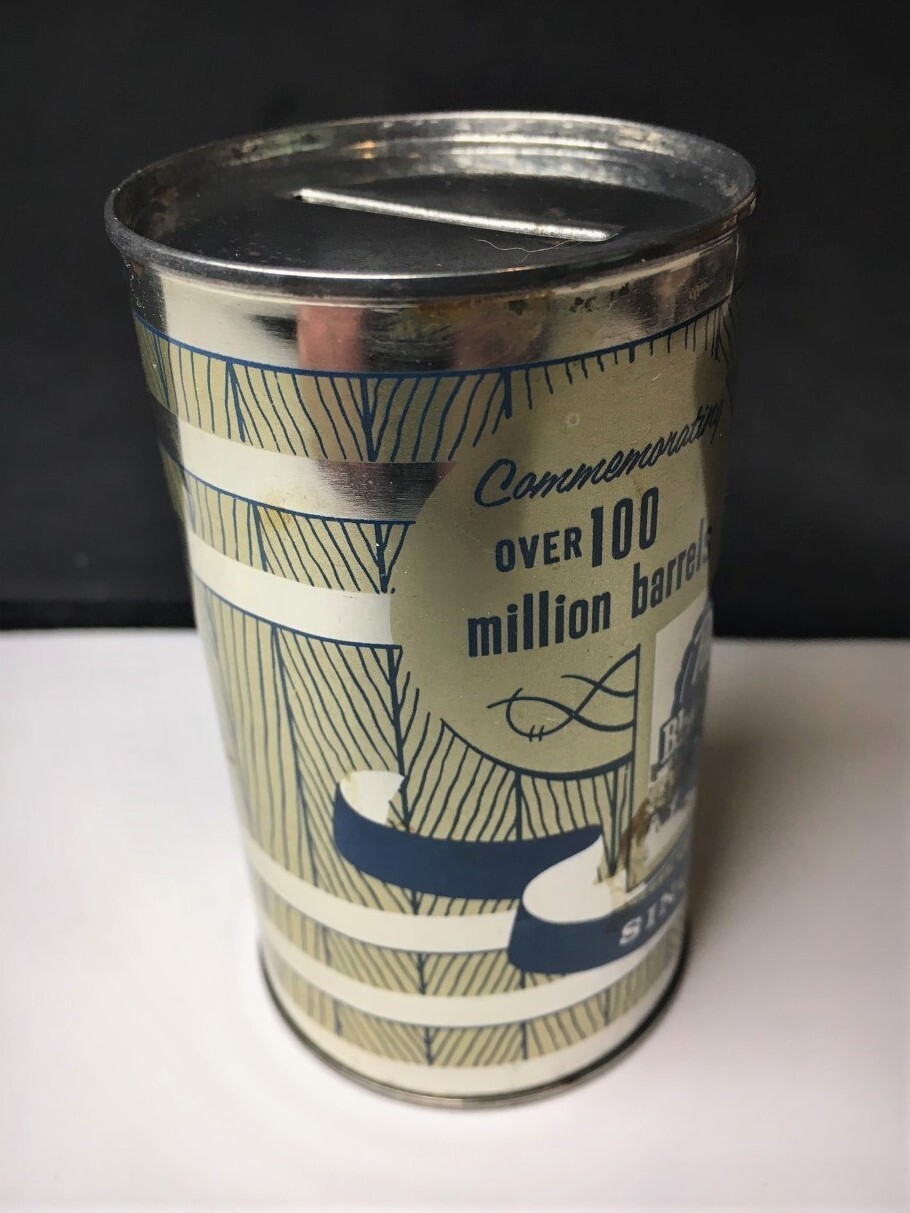 Vintage Pabst Blue Ribbon Beer Steel Mini Can Bank 100 Million Barrels ...