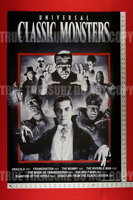 Universal Monsters Frankenstein Dracula Mummy Promo Movie Poster 24X36 ...