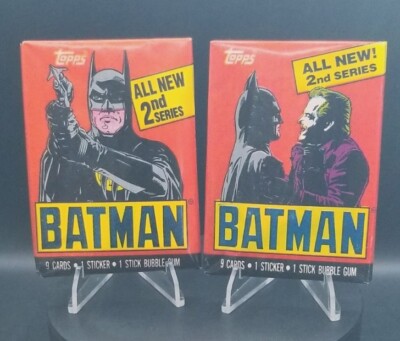1989 Topps Batman Cards, 2 Sealed Batman Wax PACK (2nd Series) from Box ...
