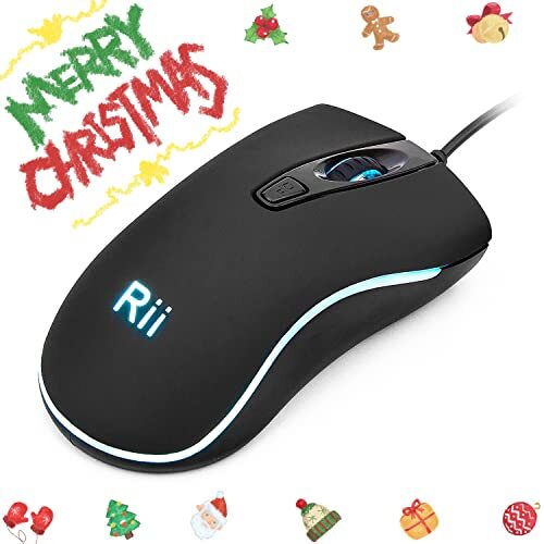 Rii RM105 Wired Mouse,Computer Mouse with Colorful RGB Backlit,2400 DPI ...