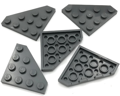 Lego 5 New Dark Bluish Gray Wedge Plates 4 x 4 Cut Corner Parts | eBay