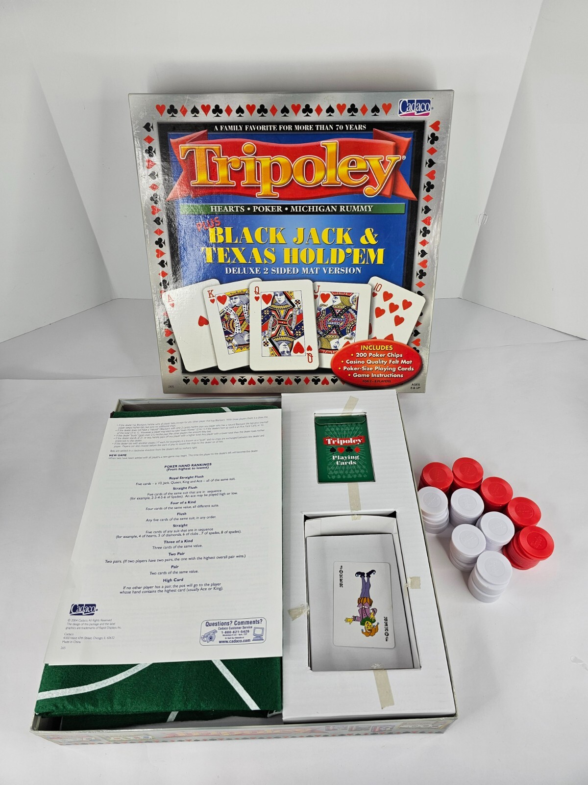 Tripoley Plus Deluxe Mat Version Blackjack Michigan Rummy Hearts ...