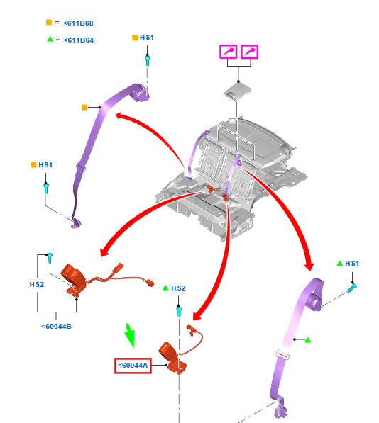 FORD MONDEO MK5 Rear Left Seat Buckle 2422589 LS73-F60045-BB3JA6 NEW ...