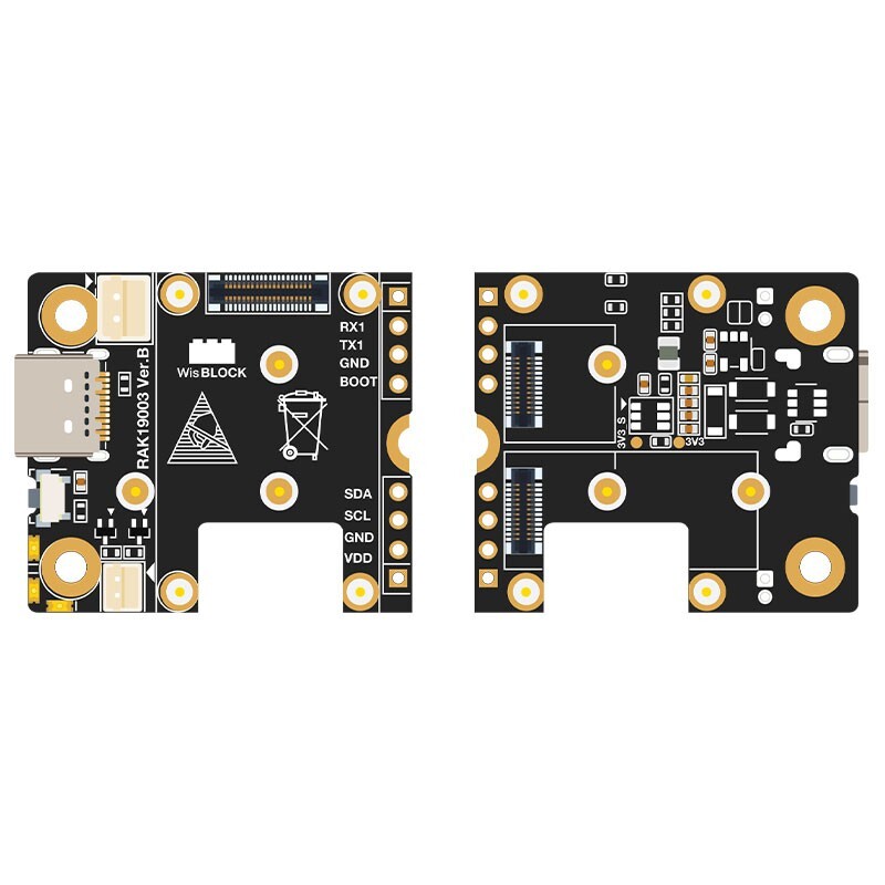 RAK19003 WisBlock Mini Base Board Type-C Debugging Port Support 3 Power ...