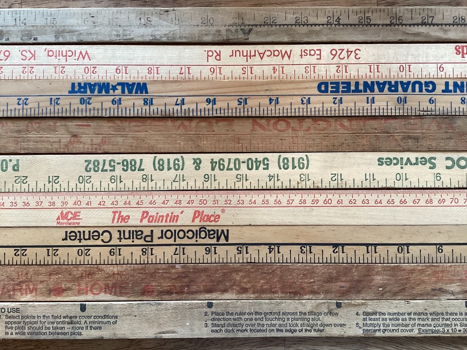 Lot of 9 Vintage Advertising Wooden Yardsticks | eBay