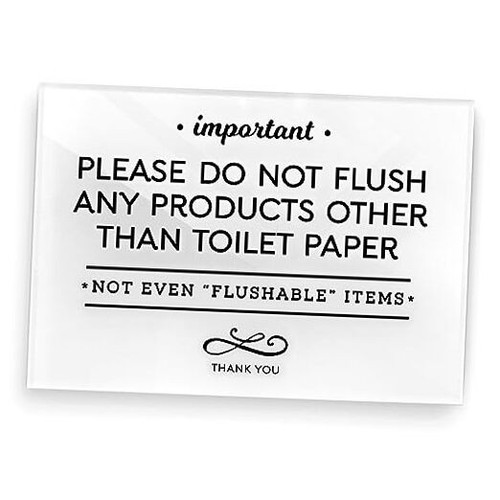 3.5x5 Inch Do Not Flush Rules Bathroom Sign ~ Ready to Stick ~ Premium ...