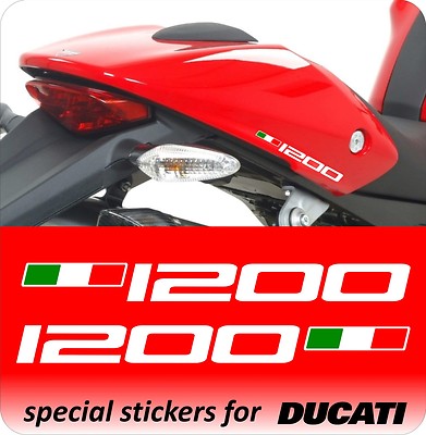 2 Stickers DUCATI Monster Hypermotard Multistrada for Seat Unit 1200 | eBay