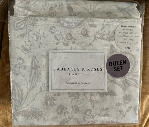 Cabbages and Roses French Toile Queen Sheet Set | eBay
