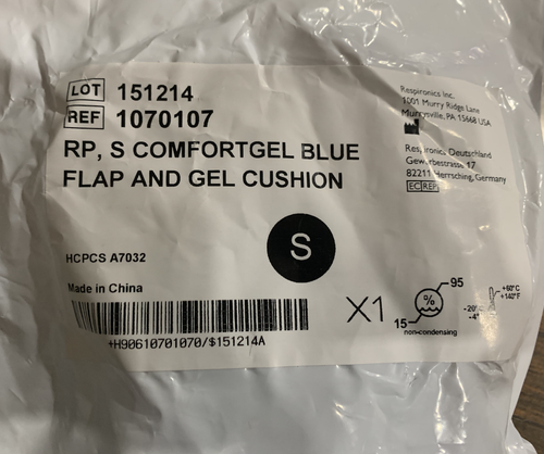 Small Respironics Comfort Gel Blue Flap and Gel Cushion - 1070107 ...