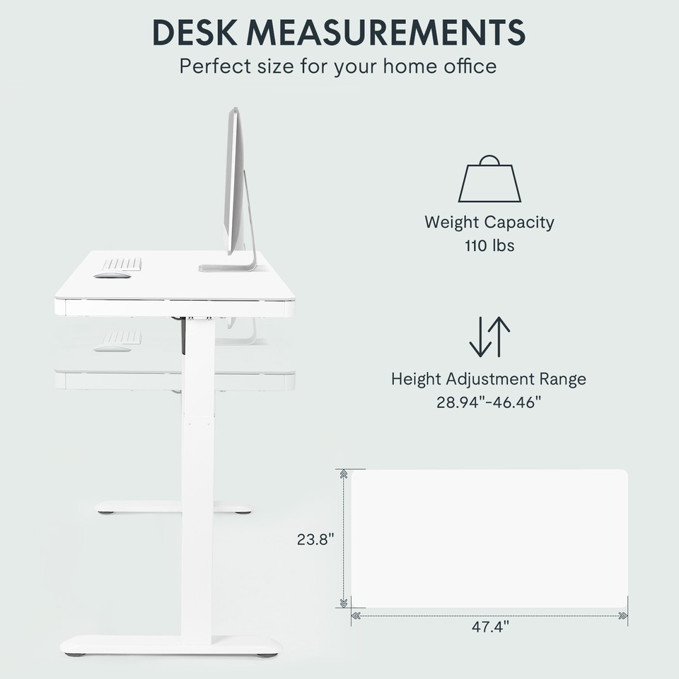 FLEXISPOT Home Office Height Adjustable Standing Desk Computer Desk ...