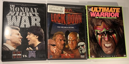 WWE Lot (3) DVD - TNA Lockdown, The Monday Night War & Ultimate Warrior ...