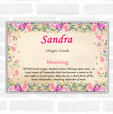 Sandra Name Meaning Jumbo Fridge Magnet Floral | eBay UK