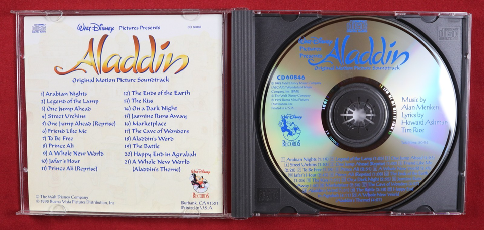 Aladdin: Original Disney Soundtrack (CD, 1992, Walt Disney Records ...