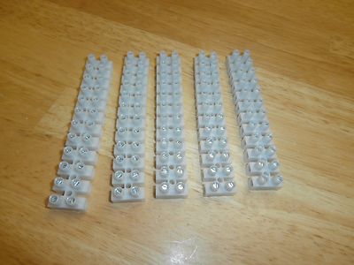 Lot/5 Euro Style 12 Position Terminal Barrier Strip 30 Amp,SHIPS FROM ...