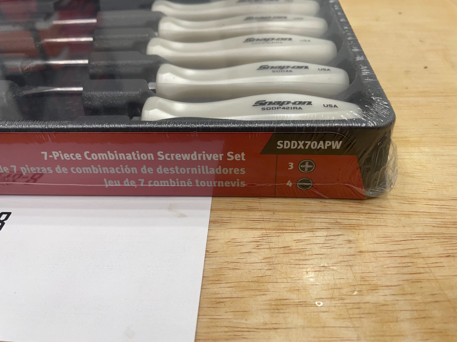 Snap-on Tools 7pc PEARL WHITE Hard Grip Combination Screwdriver Set ...