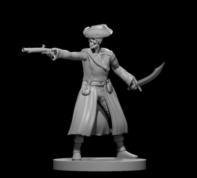 Skeleton Pirate Captain Undead Monster Manual 28mm Scale DND D&D ...