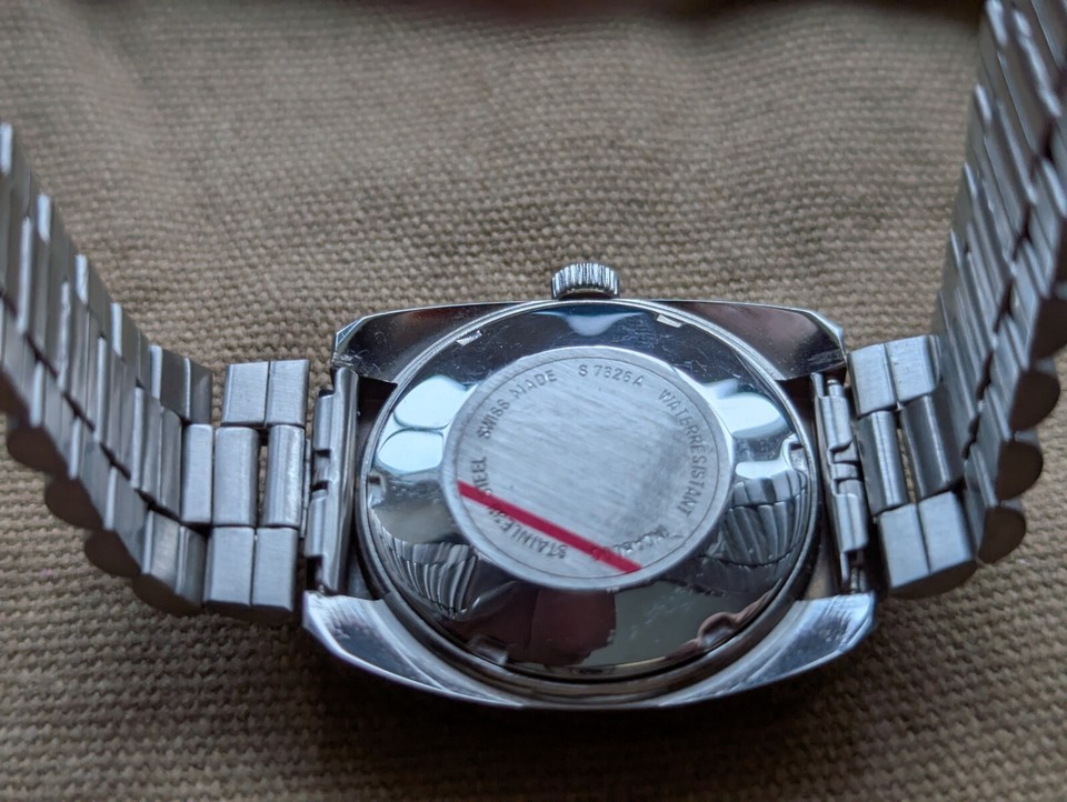 NOS Early 1970s Dark Blue Marvin Automatic Watch with ETA 2783 movement ...