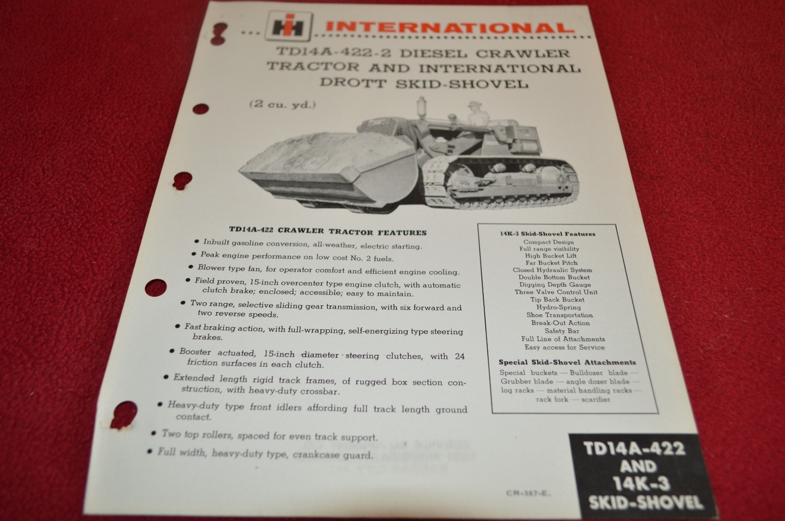 International Harvester TD-14A Crawler Loader Dealers Brochure AMIL12 ...