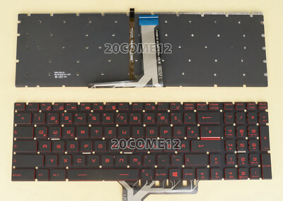 New for MSI GF75 GL62VR GL72VR keyboard KOREAN KR Red Backlit Read ...