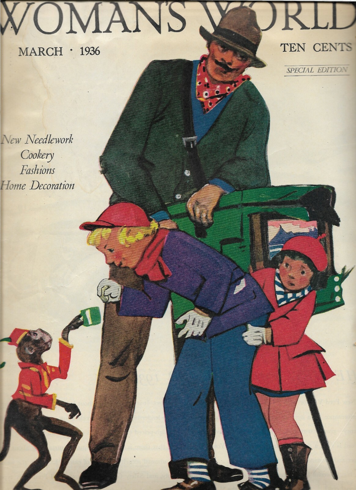 WOMAN'S WORLD March 1936 THE GREAT WALL MAGINEL WRIGHT BARNEY beautiful ...