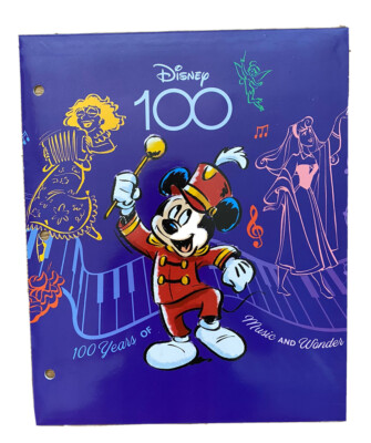 Disney 100 Mickey Mouse Music & Wonder Two Pocket Folder/Binder 2-Pack ...