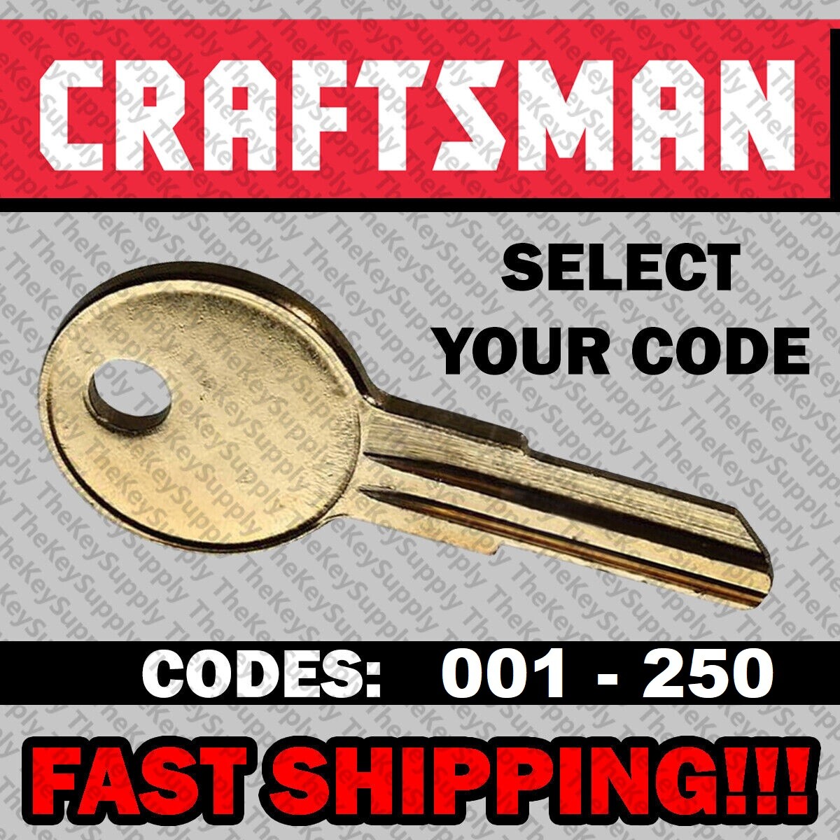Craftsman Tool Box Key Cut to Your Code 001 - 250 Llaves Toolbox Keys ...