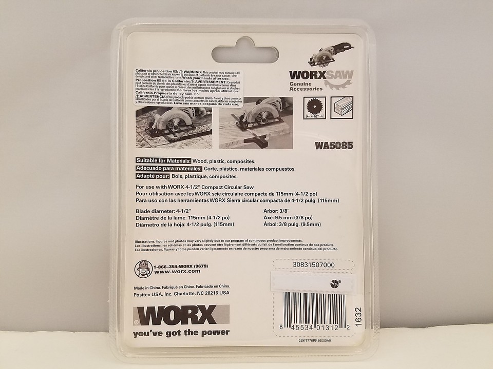 WORX 24T TCT Blade 4-1/2" ( 115mm ) for WORXSAW WA5085 | NEW ...