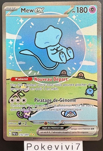 Pokemon Card MEW 232/091 EX Full Art FA EV4.5 Destinies of Paldea PAF ...