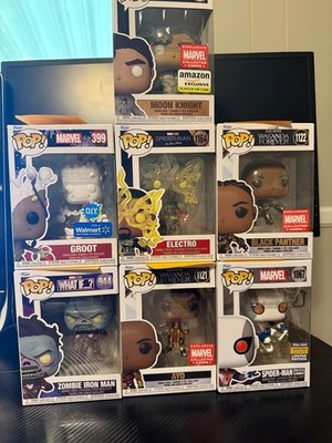 Funko Lot Of 7 Marvel Pops, w/ Several exclusives. Boxes never opened ...