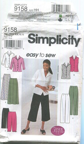 SIMPLICITY 9158 MISSES' SHIRT, SKIRT & PANTS W/ VARIATIONS SZ 6-12 ...