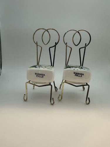 Vintage Wire Chairs Souvenir of Niagara Falls Salt And Pepper Shakers ...