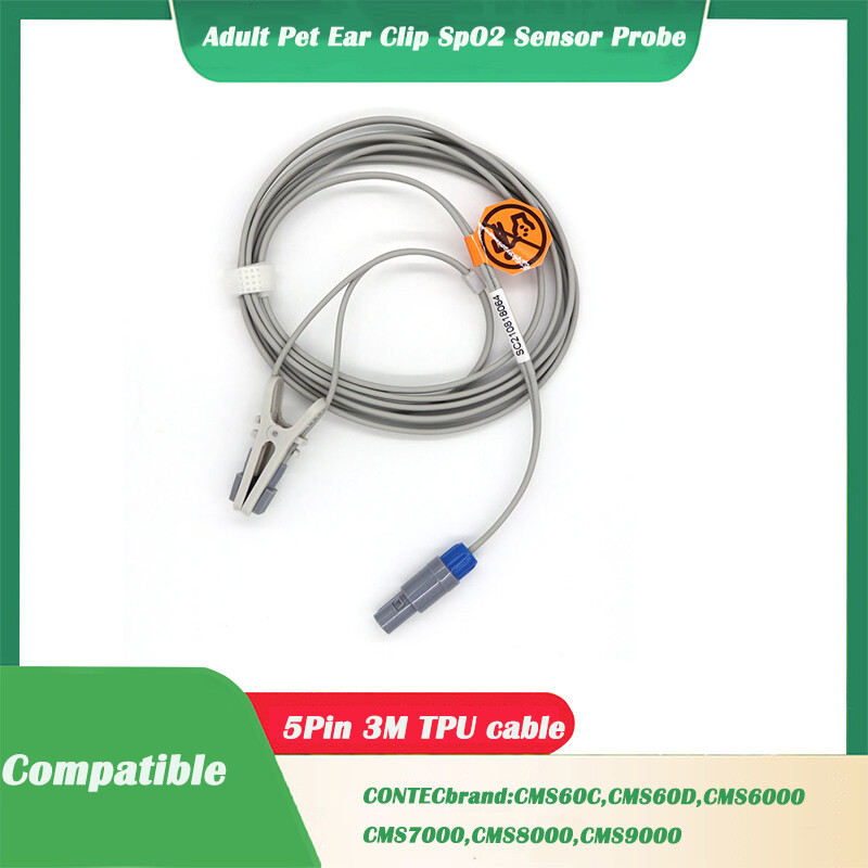 Adult/veterinary Ear Clip SpO2 Probe Sensor Compatible WithContec pulse ...