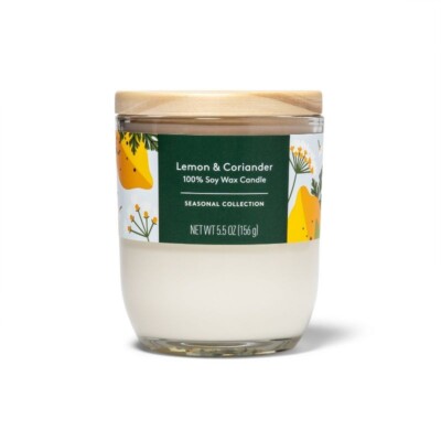 Everspring Seasonal Collection Lemon & Coriander 100% Soy Wax Flame ...