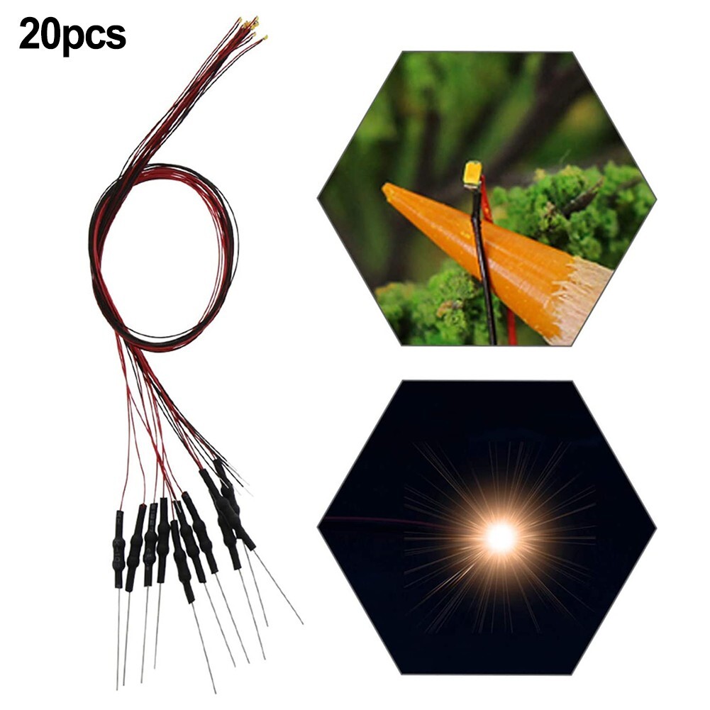 Miniature Warm White LEDs Set of 20 Prewired SMD Lights for Small ...