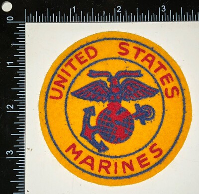 Vintage USMC US Marine Corps EGA Eagle Globe & Anchor FLOCKED PX Patch ...
