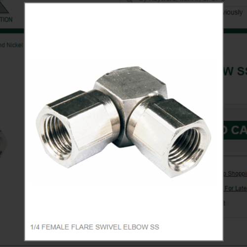 1/4 FEMALE FLARE SWIVEL ELBOW SS # 7056 | eBay