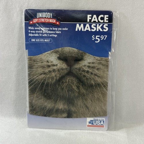 Halloween Cat Face Mask Washable Stretch Wicking Polyester Spandex Made ...