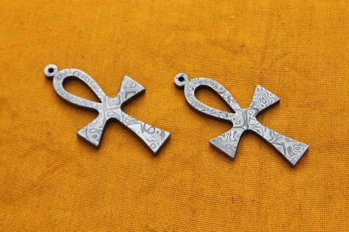 Hand crafted beautiful Damascus steel mosaic pattern Jesus cross ...