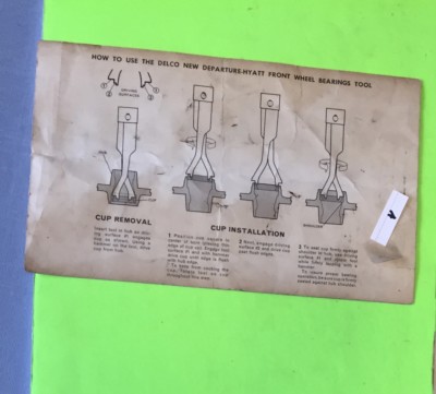 Delco/New Departure wheel bearing guide, and instructions. Item: 8967a ...