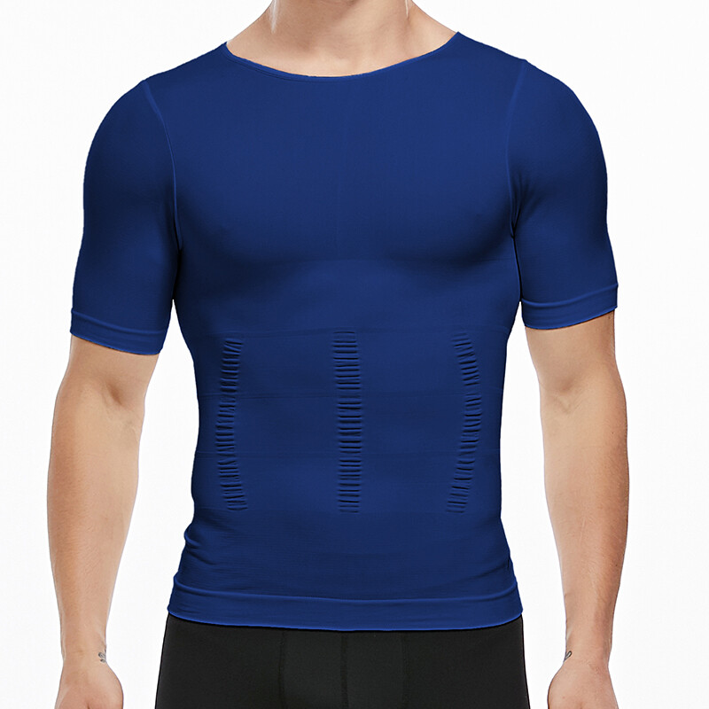 Men Compression Shirt Weight Loss Muscle T-Shirt Body Shaper Slimming ...