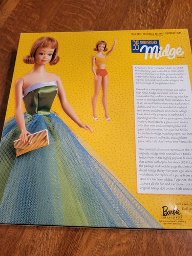 NIB 1997 35th Anniversary Midge Barbie Doll #18976 - 1963 Reproduction ...