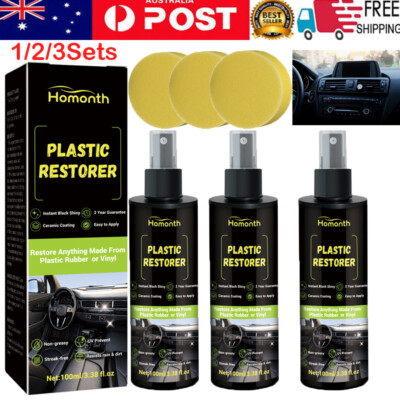 1/2/3Set 100ML Black Plastic Bumper Trim Restorer Back To Black Repair ...