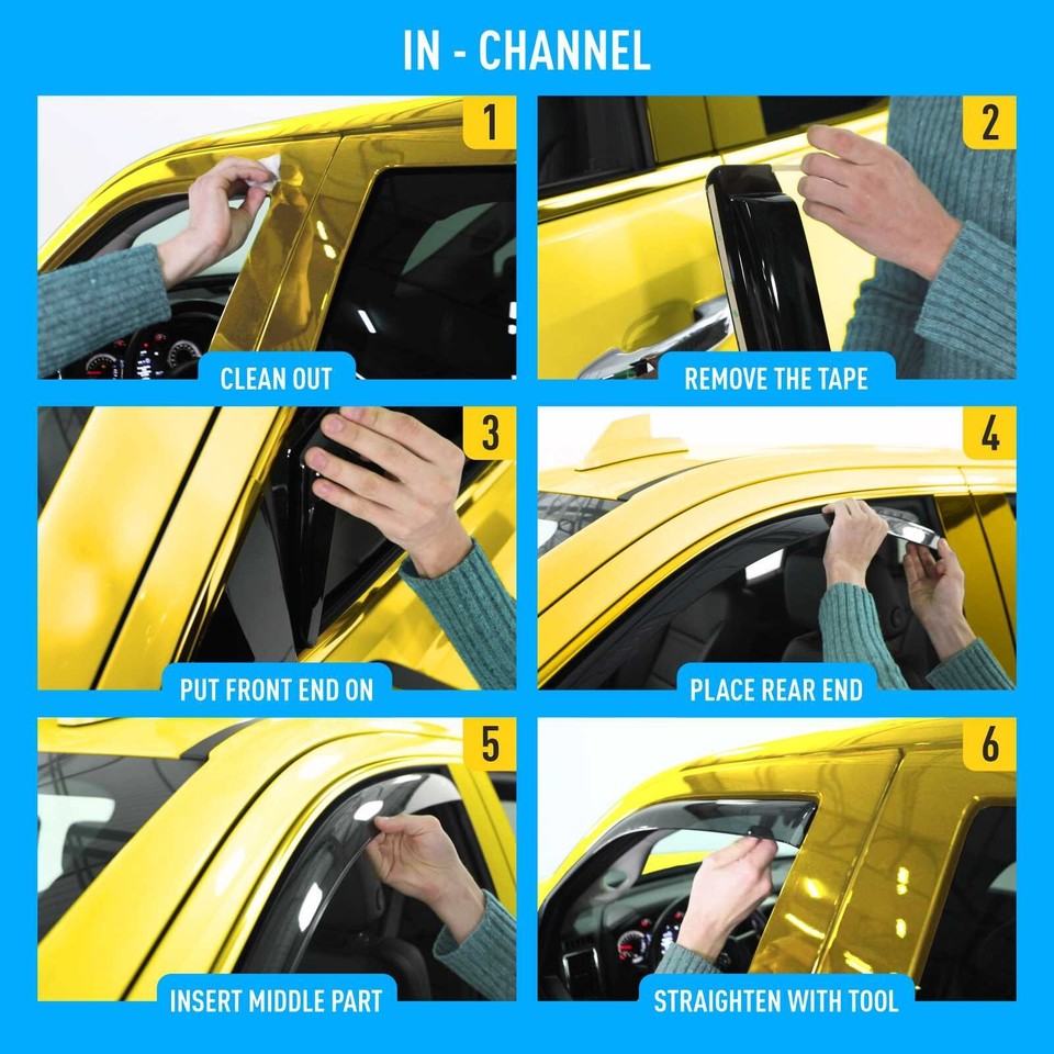 Side Window Deflectors Rain Guards for 2024-2025 Ford Ranger SuperCrew ...